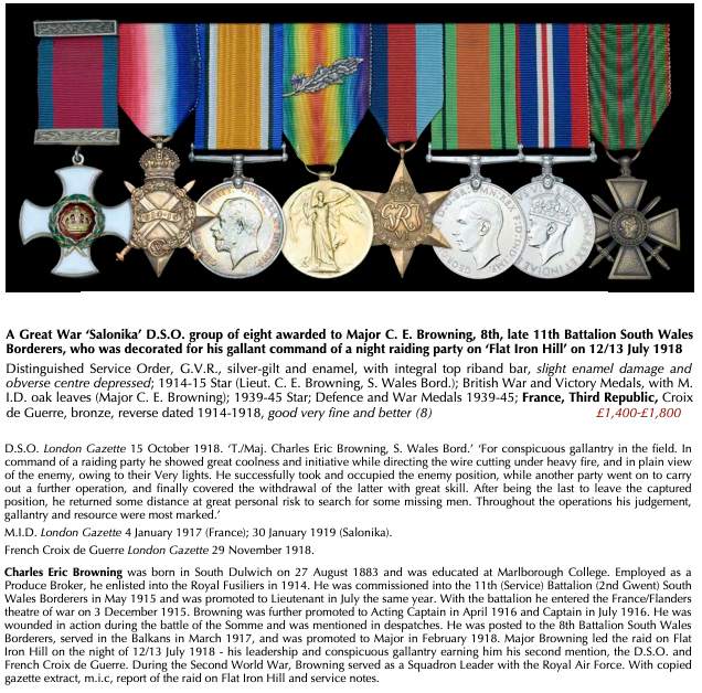 A DSO from Salonika, July 1918 – Salonika Campaign Society, 1915-1918